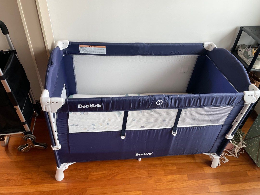 Foldable travel baby cot, Babies & Kids, Baby Nursery & Kids Furniture ...