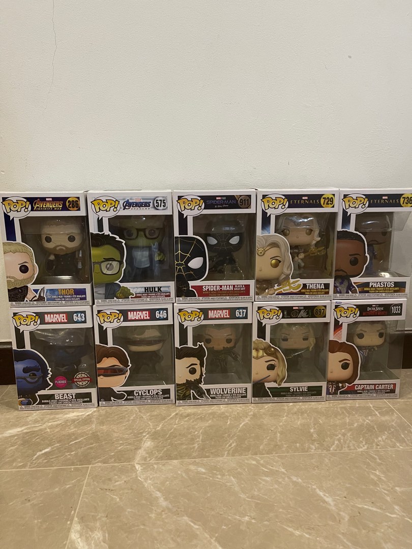 Funko Pop Marvel SALE: Thor, Hulk, Spiderman Black & Gold Suit, Thena ...