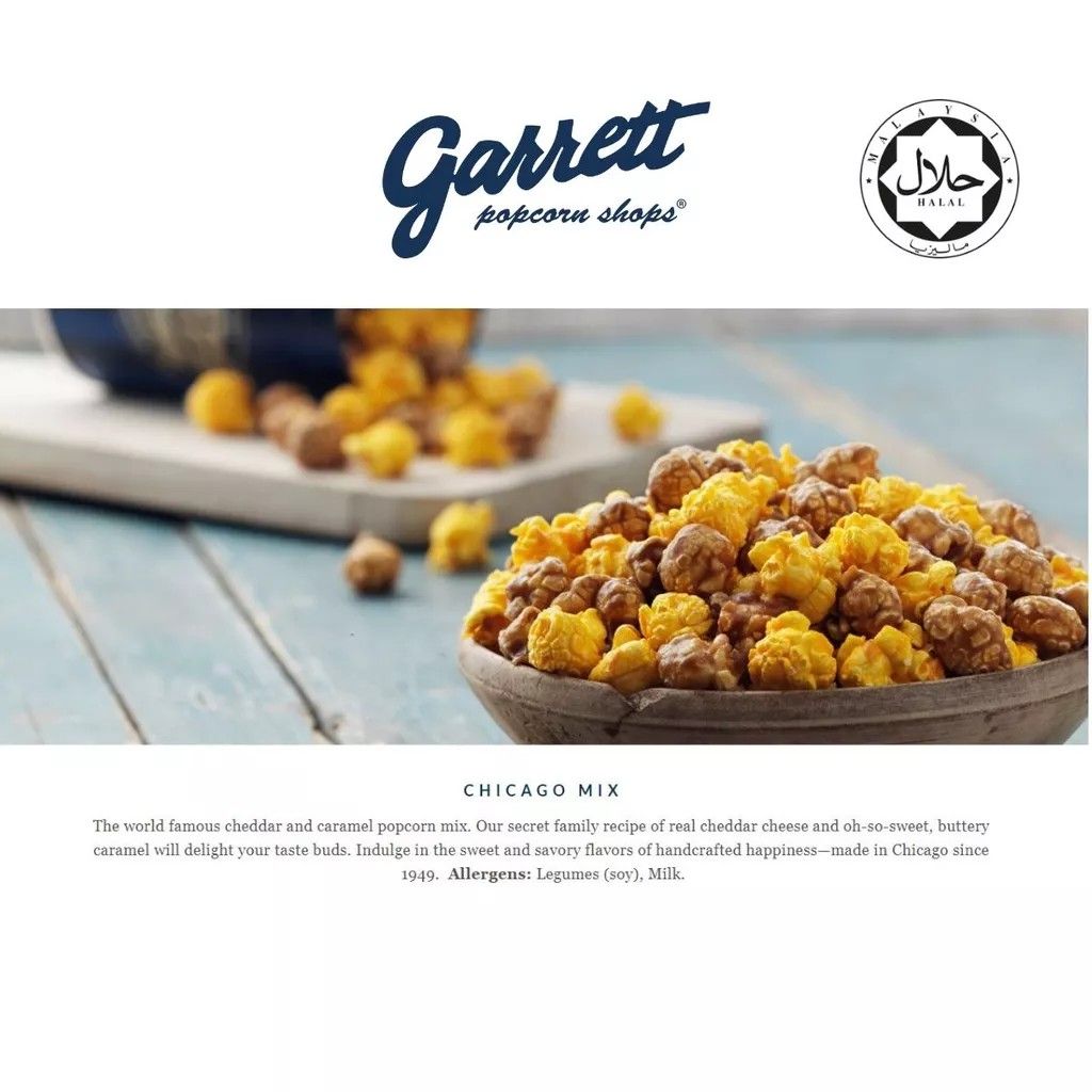 Garrett popcorn cinema snacks popcorn assorted flavoured snacks sweet ...