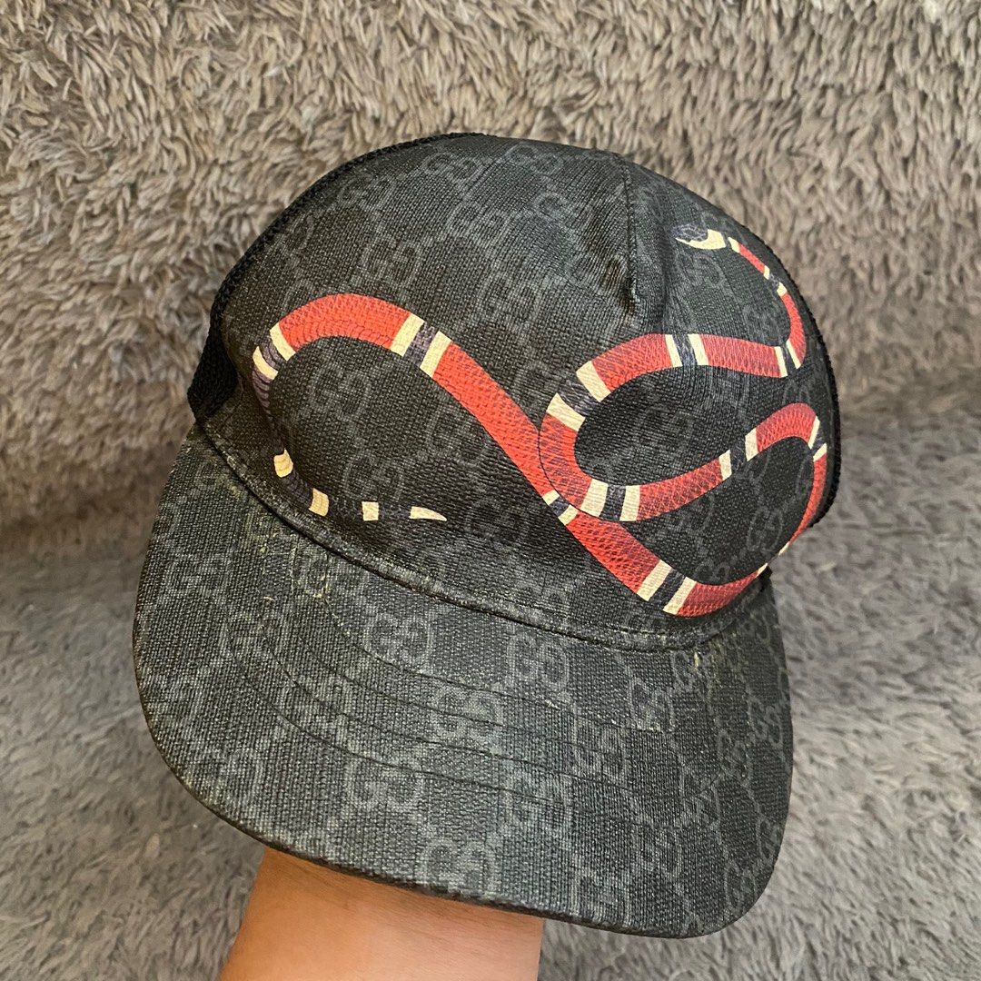 Gucci GG Supreme Snake Cap, Fesyen Pria, Aksesoris, Topi di Carousell