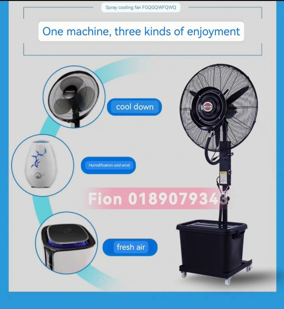 Industrial spray electric fan cooling outdoor humidification water ...
