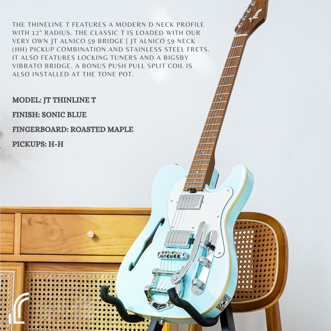 Jethro Guitar Works | Thinline Electric Guitar With Roasted Maple Neck ...