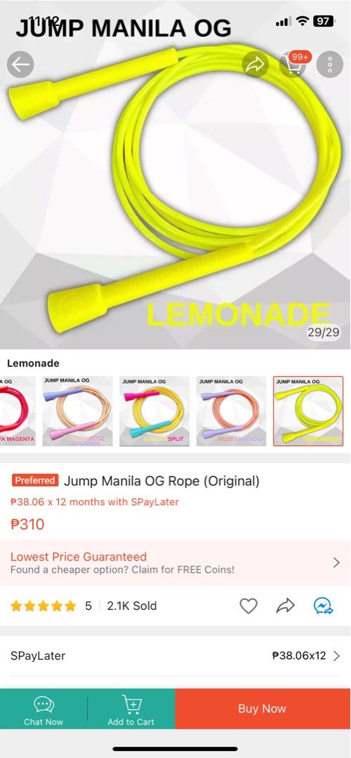 Jump Manila OG jumping rope - lemonade on Carousell