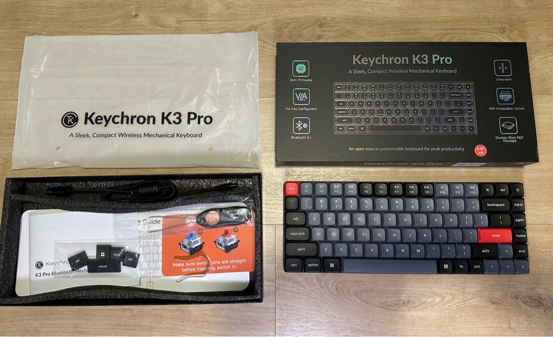Keychron K3 Pro QMK/VIA Wireless Custom Mechanical Keyboard, Computers ...