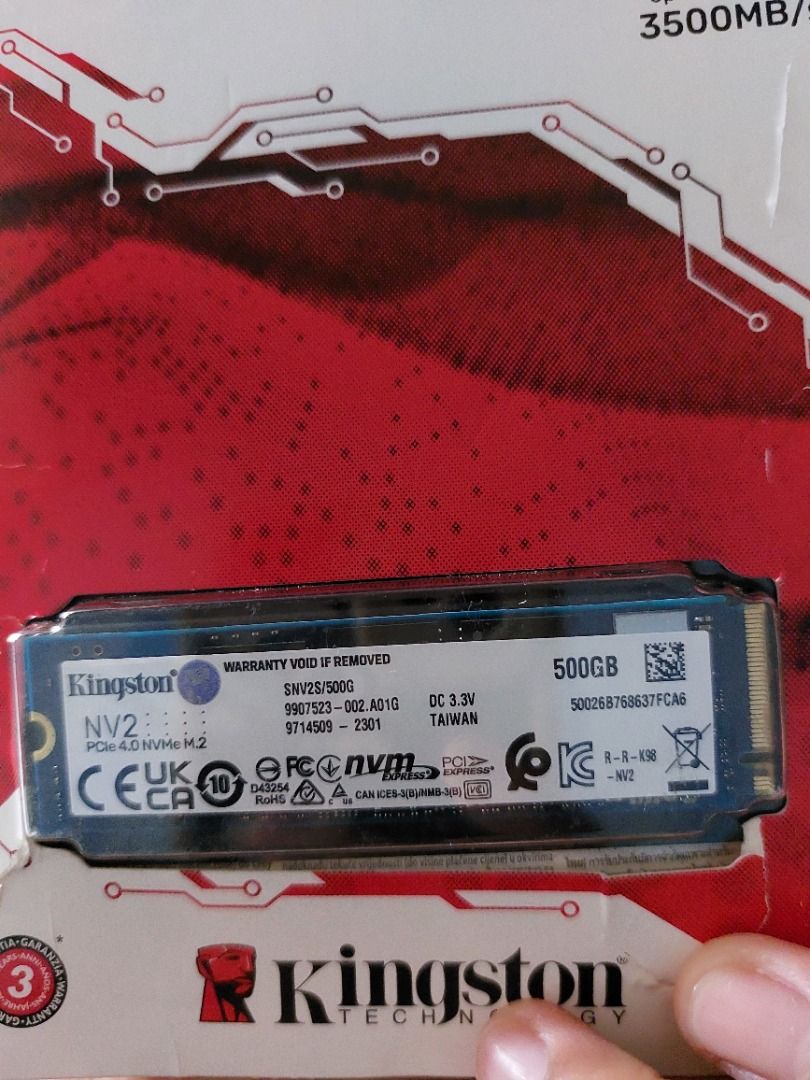 Kingston NV2 PCIe 4.0 NVMe M.2 500Gb, Computers & Tech, Parts ...