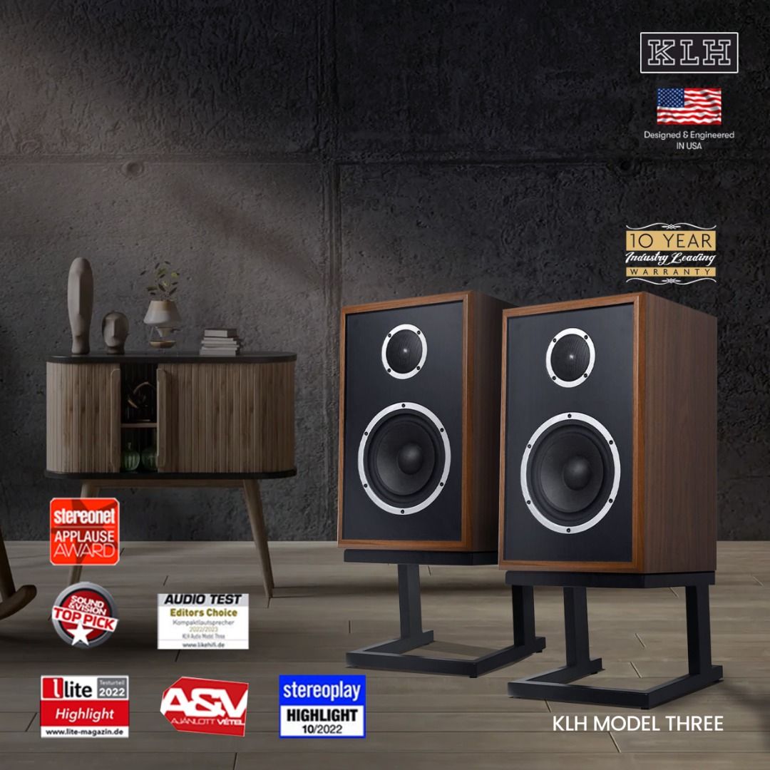 KLH Audio Model Three - Bookshelf Speaker - 10 Years warranty, Audio ...
