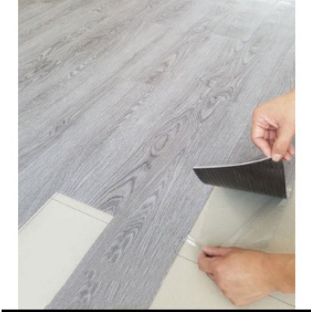 LANTAI VINYL STICKER / STIKER MOTIF KAYU / LANTAI VINYL SIAP PASANG ...