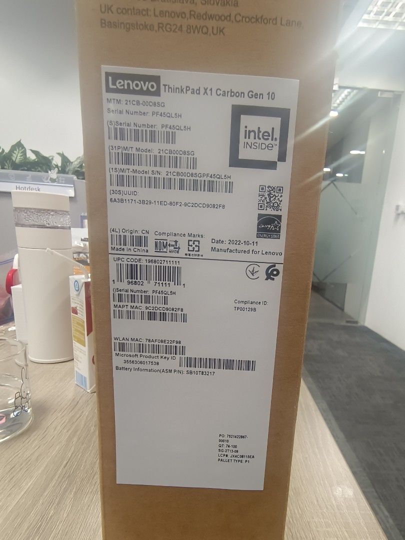 LENOVO LAPTOP ThinkPad X1 Carbon 21CB00D8SG 30th Anniversary Edition ...