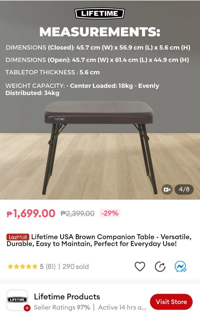 Life time table, Furniture & Home Living, Kitchenware & Tableware ...