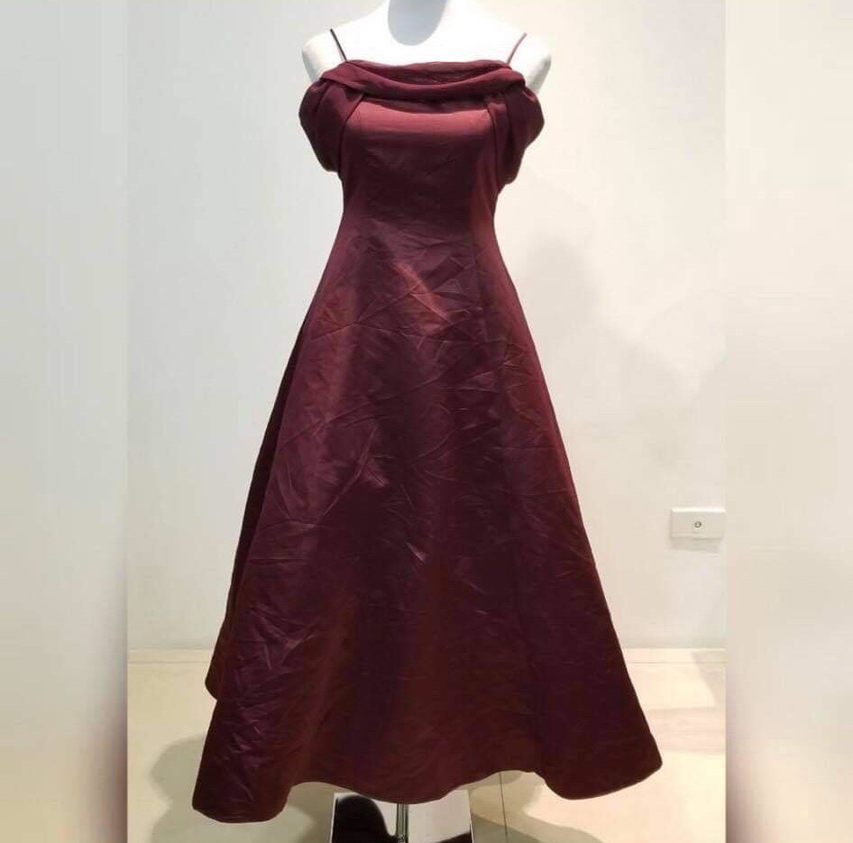 Maroon Ball Gown Long Gown Formal, Women's Fashion, Dresses & Sets ...