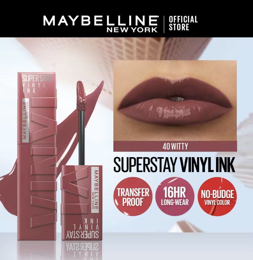 Maybelline Superstay Vinyl Ink Lipstick in Witty, Beauty & Personal ...