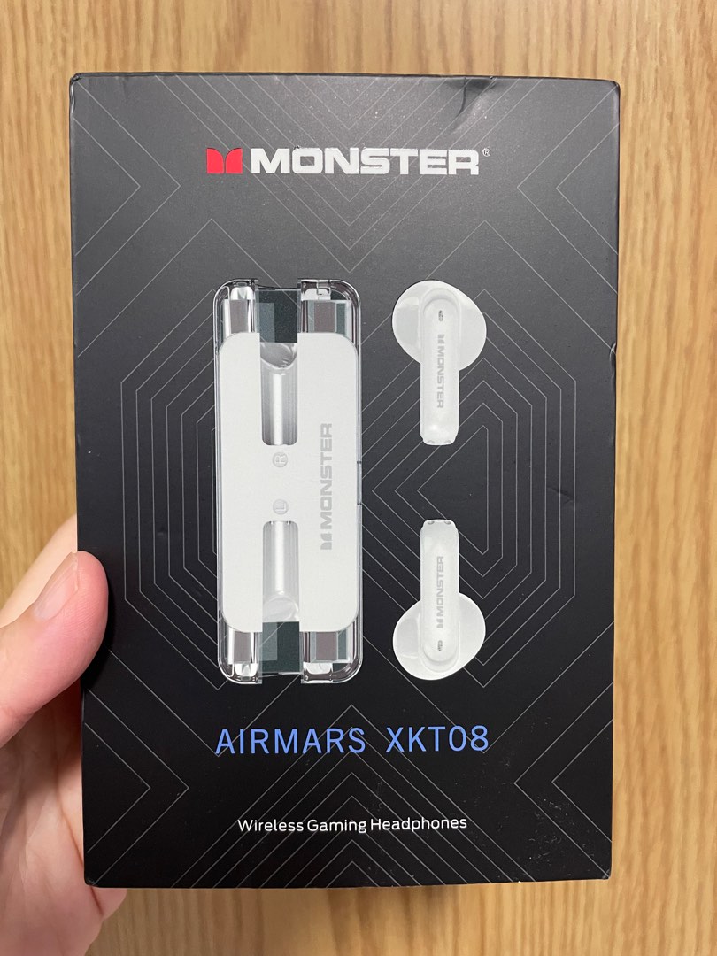 Monster wireless earphones XKT08 white color, Audio, Earphones on Carousell