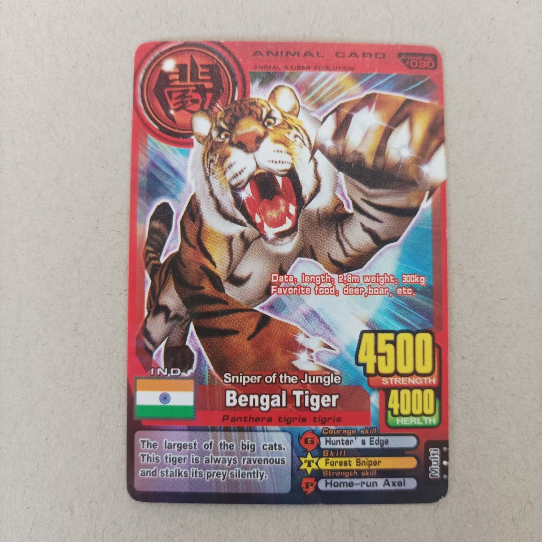 Namco Bandai Games inc - Kartu Animal Kaiser Bengal Tiger, Toys & Collectibles, Permainan Papan ...