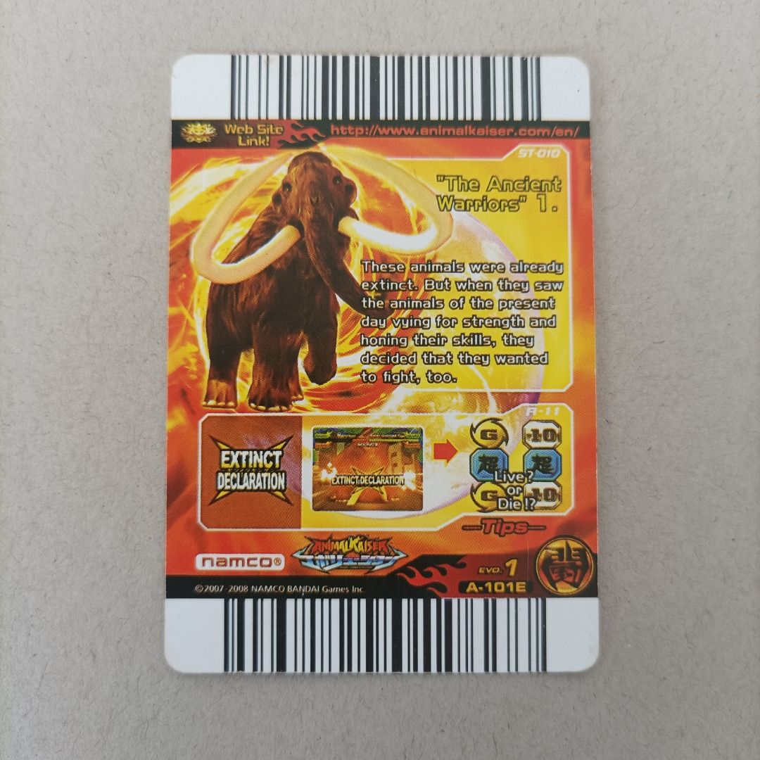 Namco Bandai Games inc - Kartu Animal Kaiser Mammoth, Toys & Collectibles, Permainan Papan ...