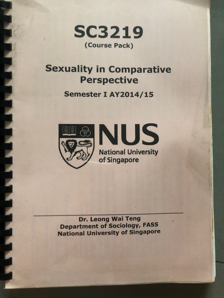 NUS Sociology course pack for 2014/15 SC3219, Hobbies & Toys, Books ...