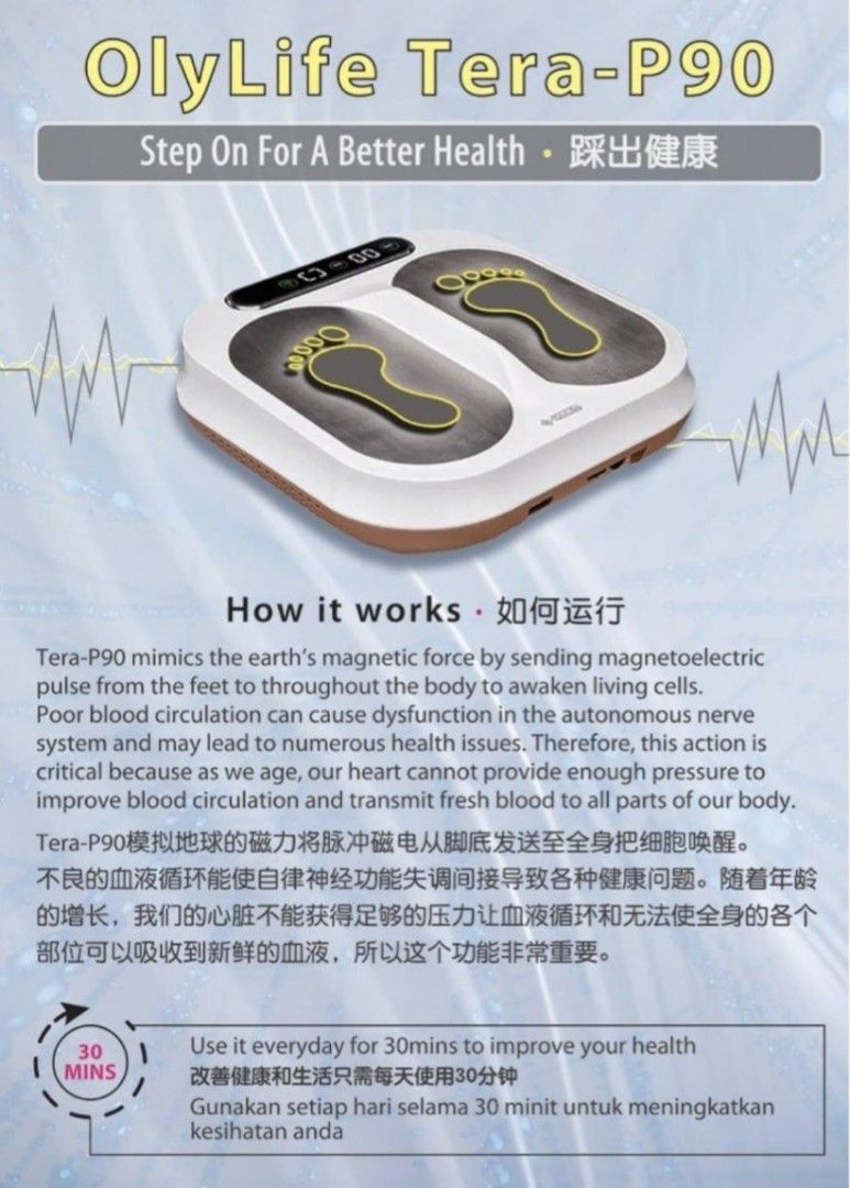 OlyLife Tera P90 - PEMF Therapy + TeraHertz Waves for Healing, Health ...