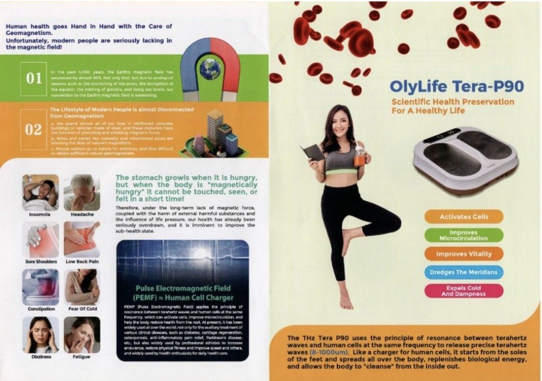 OlyLife Tera P90 - PEMF Therapy + TeraHertz Waves for Healing, Health ...