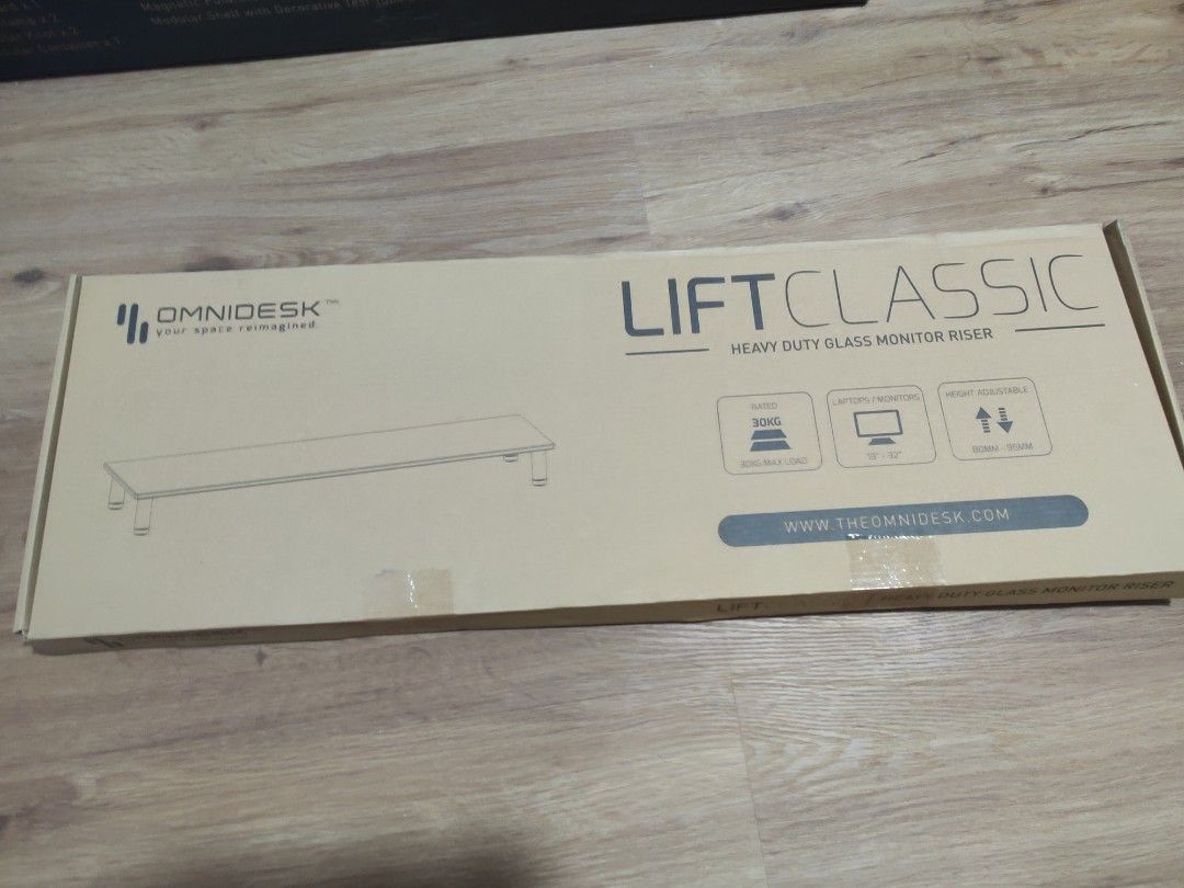 Omnidesk Lift Classic Desk Riser (Glass), Computers & Tech, Parts ...