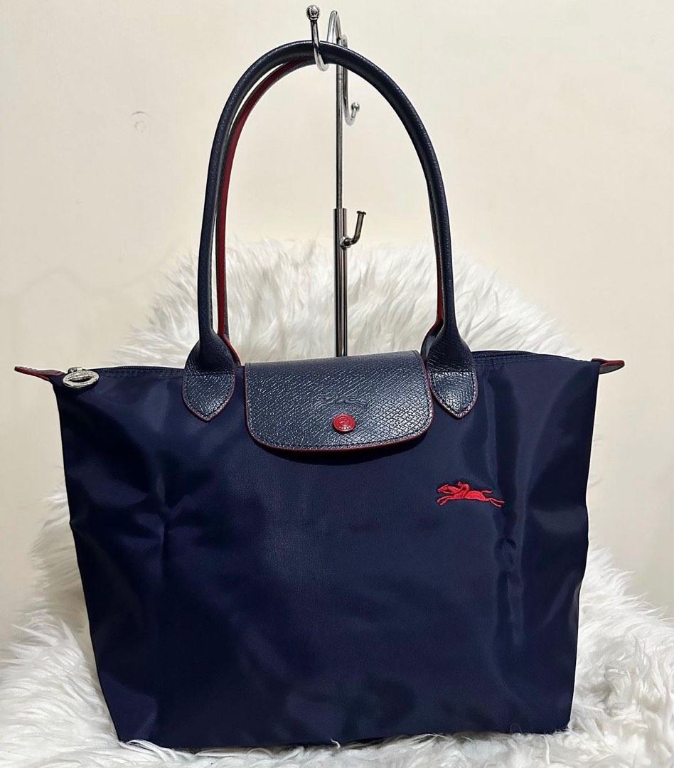 Original longchamp club small long handle navy blue, Luxury, Bags ...