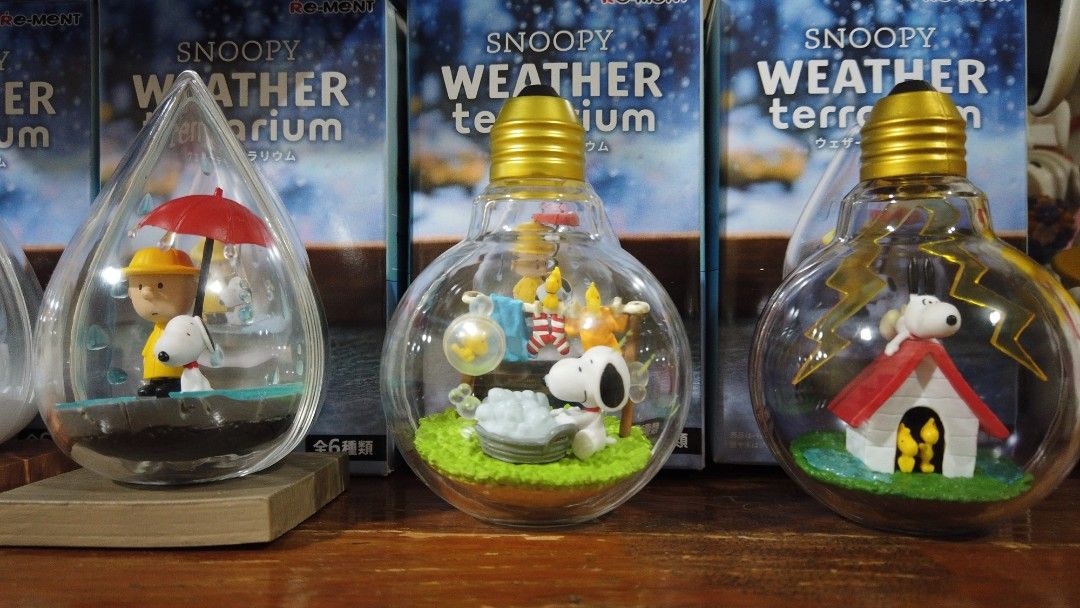 Peanuts SNOOPY & Woodstock Re-MENT WEATHER Terrarium (Complete set of 6 ...