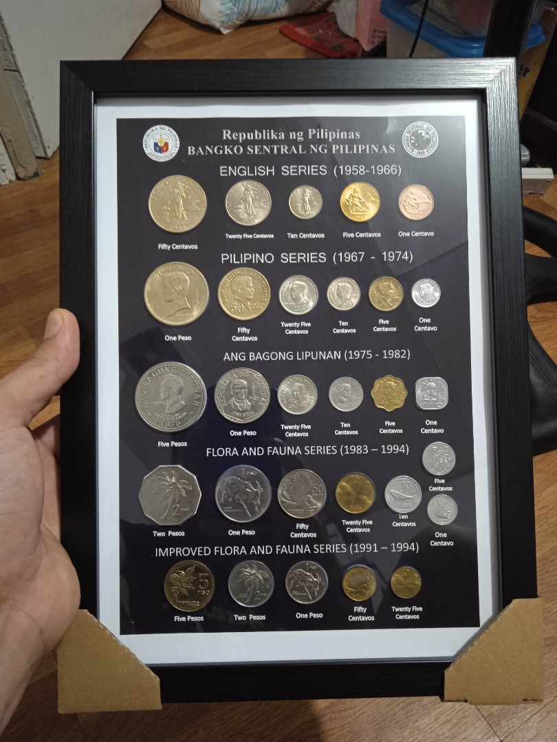 Philippine coins set with frame AU to UNC details silver coin old coin ...