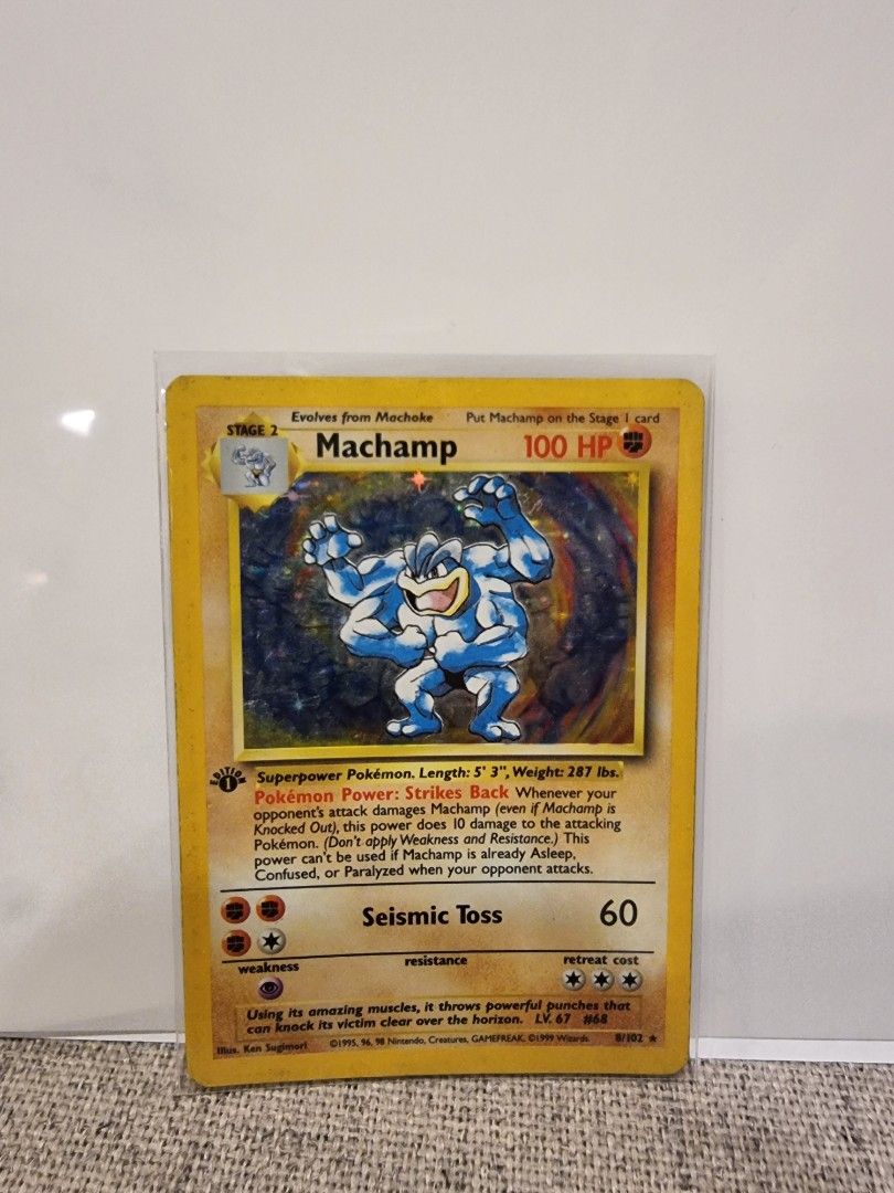 Pokemon Machamp Holographic Card, Hobbies & Toys, Toys & Games on Carousell