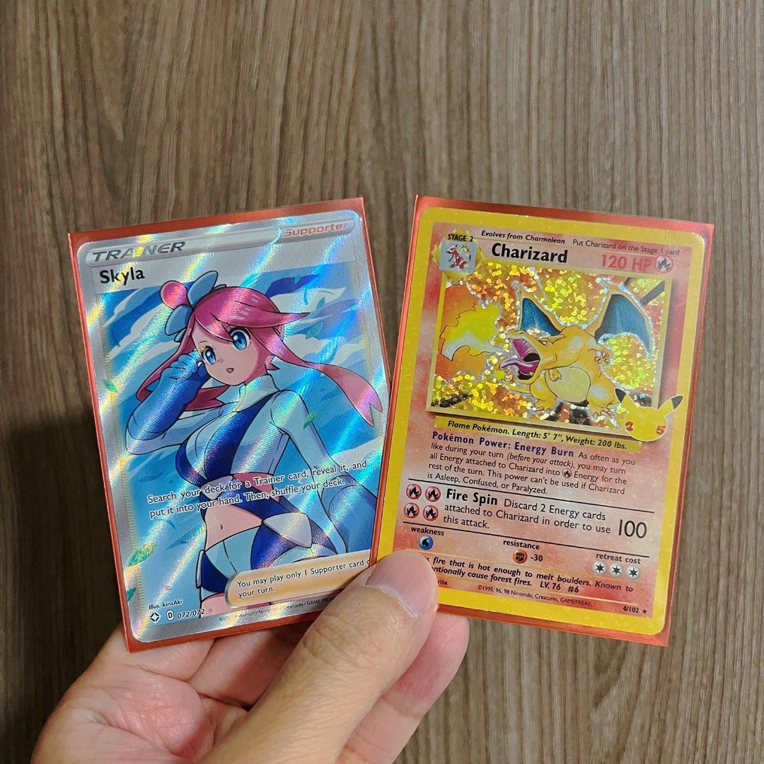 Pokemon PTCG噴火龍25周年紀念卡/PTCG 25th anniversary Charizard/Pokemon復刻版噴火龍/Pokémon PTCG 風露訓練員 Skyla ...