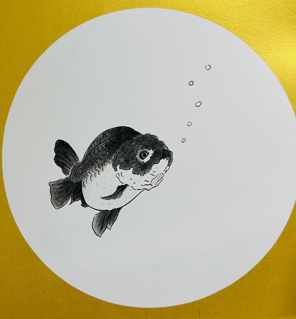 Rare Ranchu Panda Ink Painting @Singapore, Hobbies & Toys, Stationery ...