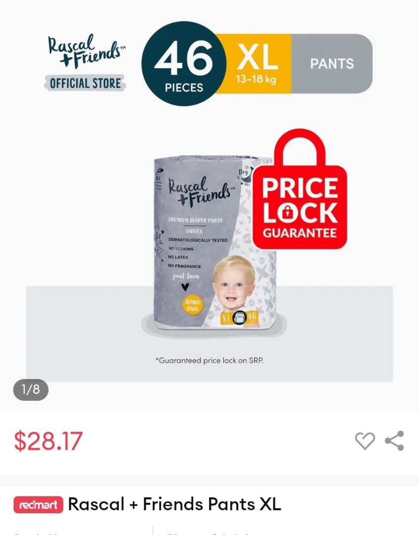 Rascal + Friends XL Diaper Pants 13-18KG, Babies & Kids, Bathing ...