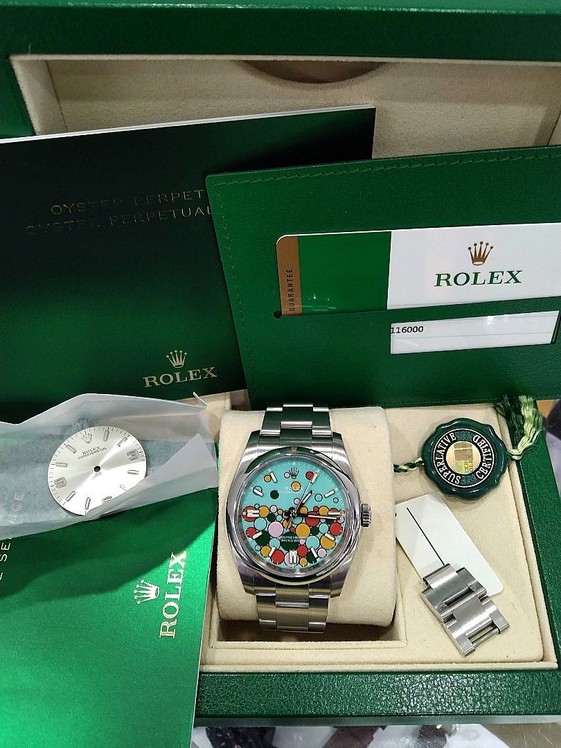 Rolex bubble Tiffany blue OP36, Luxury, Watches on Carousell