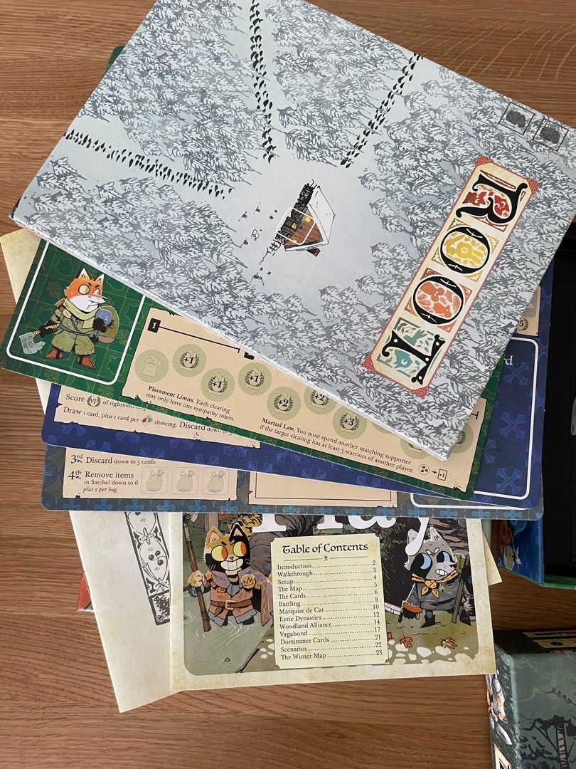 Root board game with expansion. A game of woodland night and right. The ...