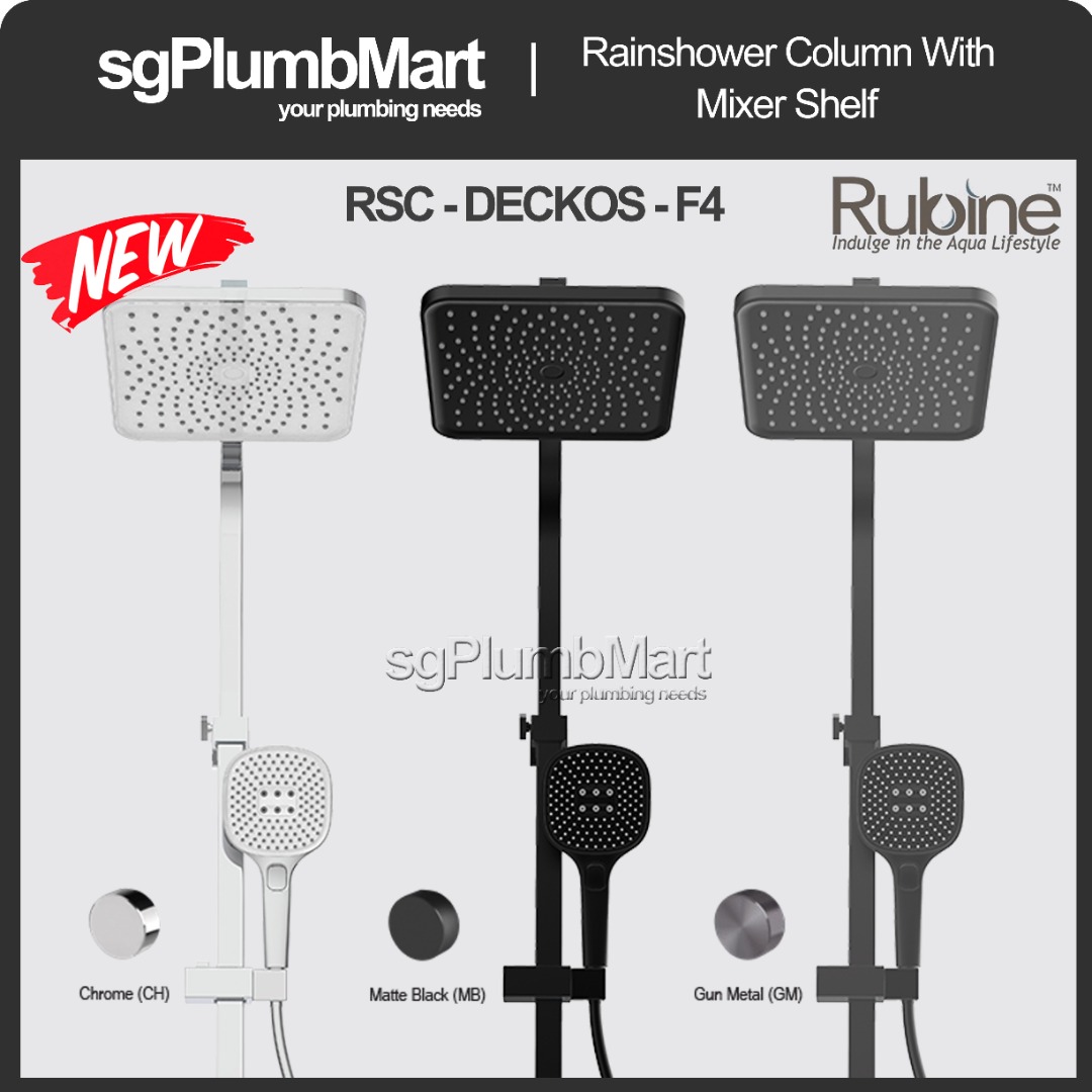 Rubine RSC-DECKOS-F4 Rain Shower Set With Shelf Mixer RainShower ...