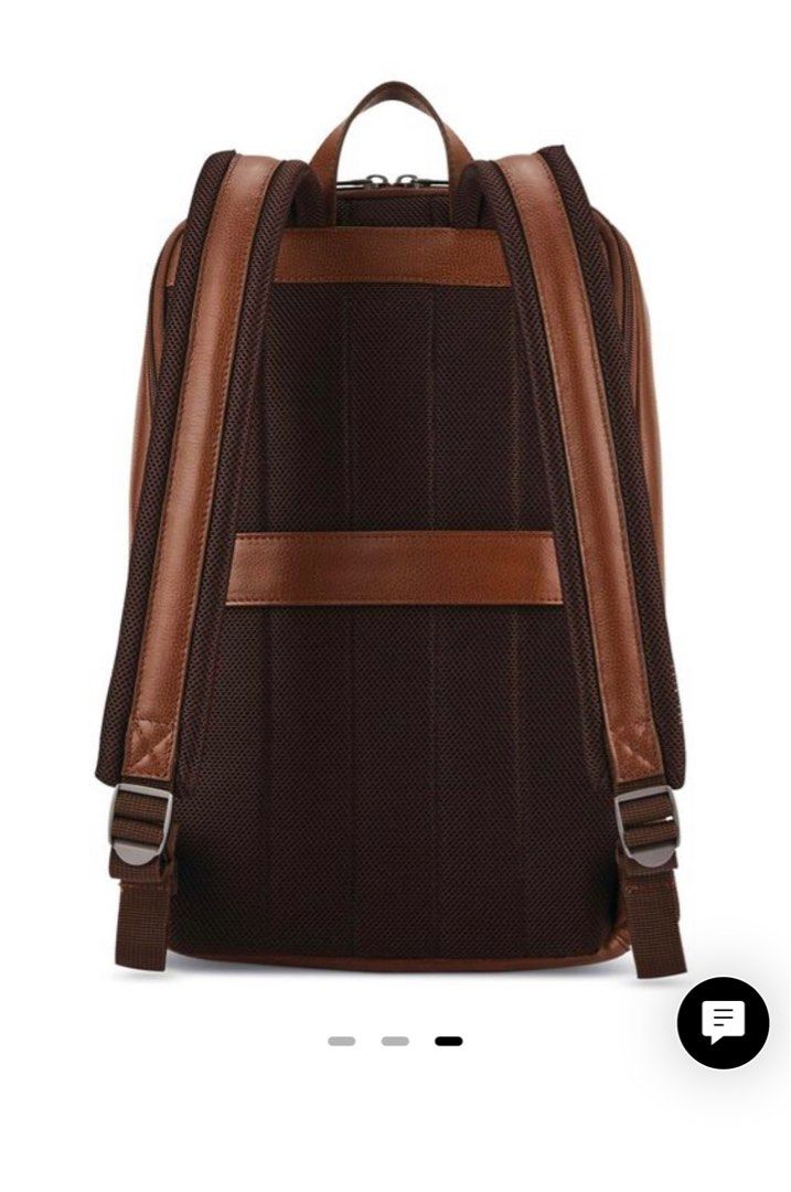 Samsonite CLASSIC LEATHER SLIM BACKPACK COGNAC, Women's Fashion, Bags ...