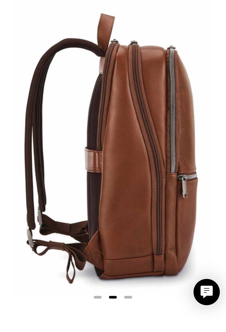 Samsonite CLASSIC LEATHER SLIM BACKPACK COGNAC, Women's Fashion, Bags ...