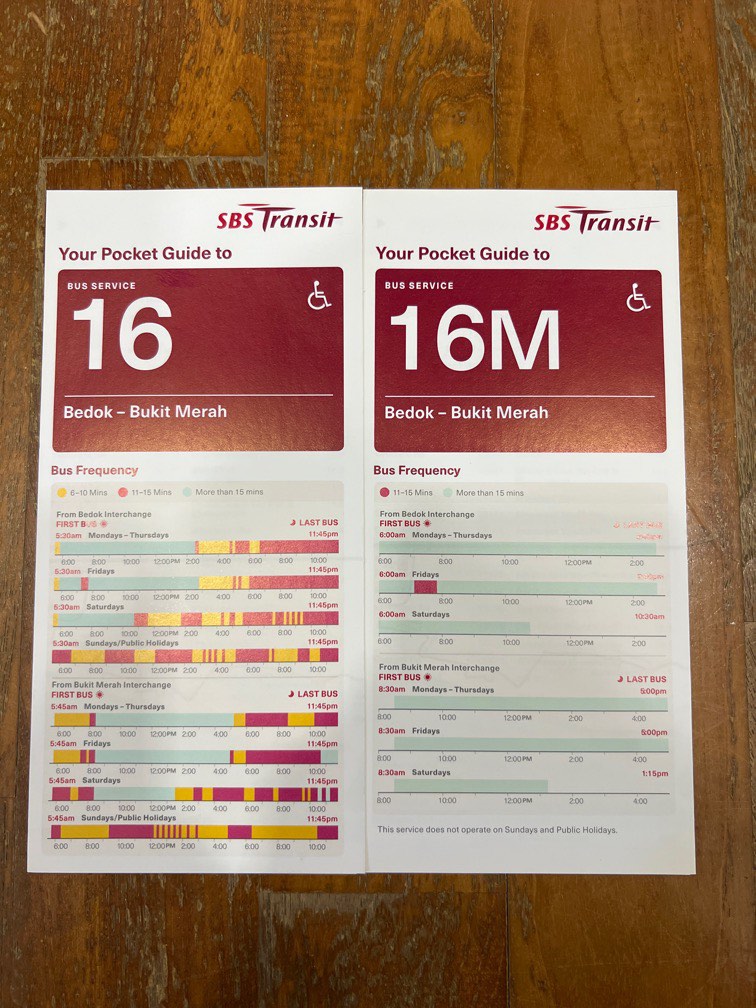 SBS Transit Service 16 and 16M Bus Guide, Hobbies & Toys, Books ...