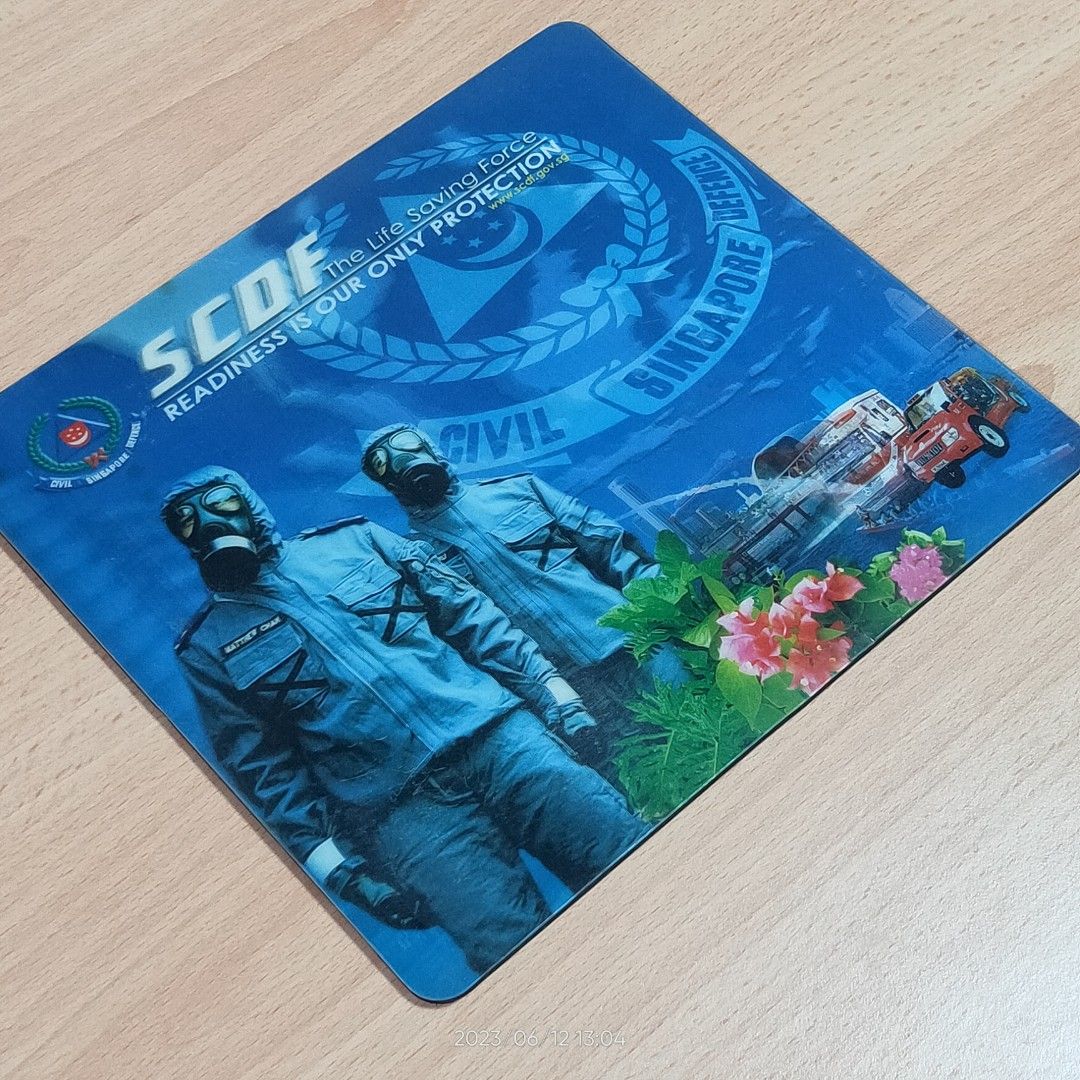 SCDF Civil Defence 3D Mouse Pad (Mailing Option Available), Hobbies ...