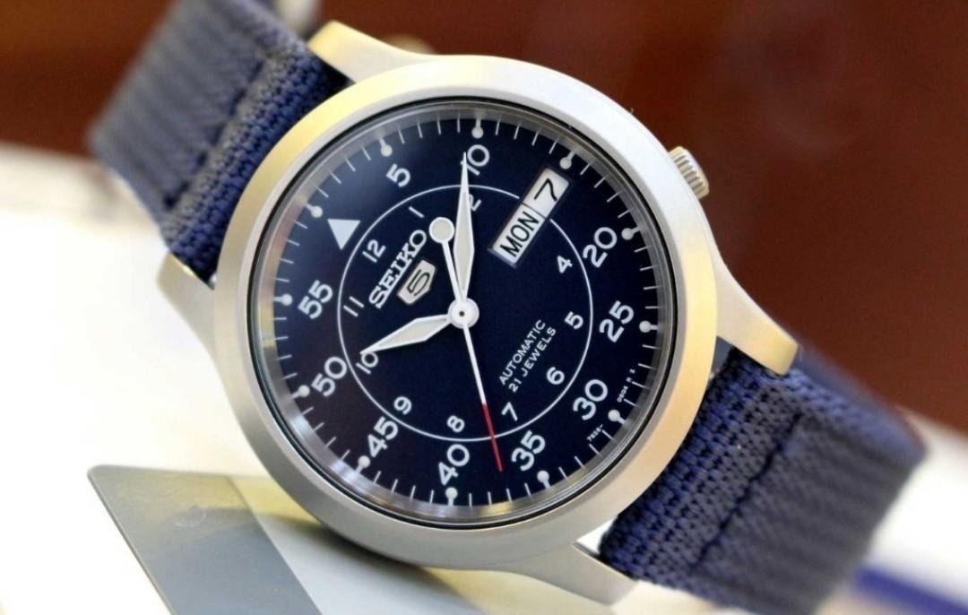 Seiko 5 SNK807K2 Men's / Women's Automatic Blue Dial Blue Nylon Strap ...