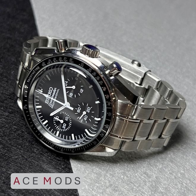 Seiko Mod Speedmaster With Black Dial, Men's Fashion, Watches ...