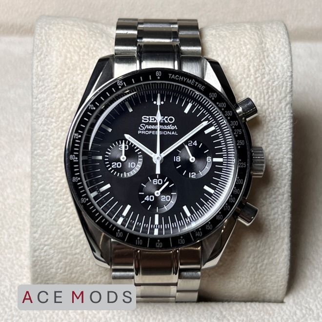 Seiko Mod Speedmaster With Black Dial, Men's Fashion, Watches ...