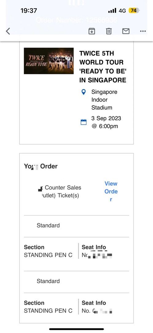 Sep 3 - Twice Standing Ticket, Tickets & Vouchers, Event Tickets on ...