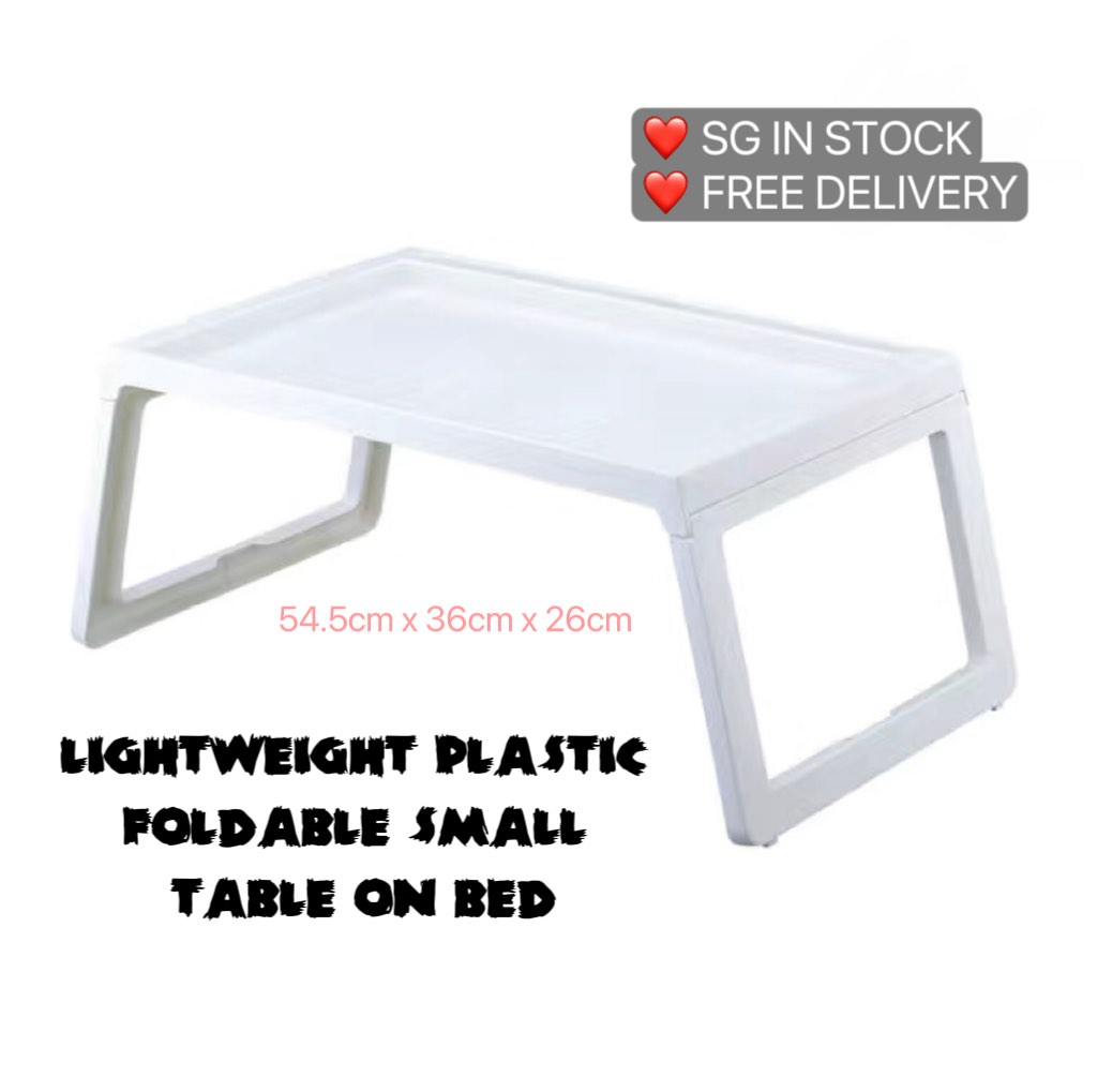 IN STOCK Foldable Lightweight Plastic Small Table for Bed, Furniture ...