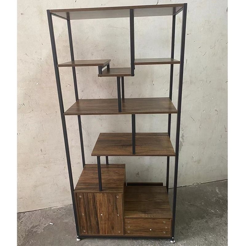 Simple living room floor shelf display shelf flower shelf Solid wood ...