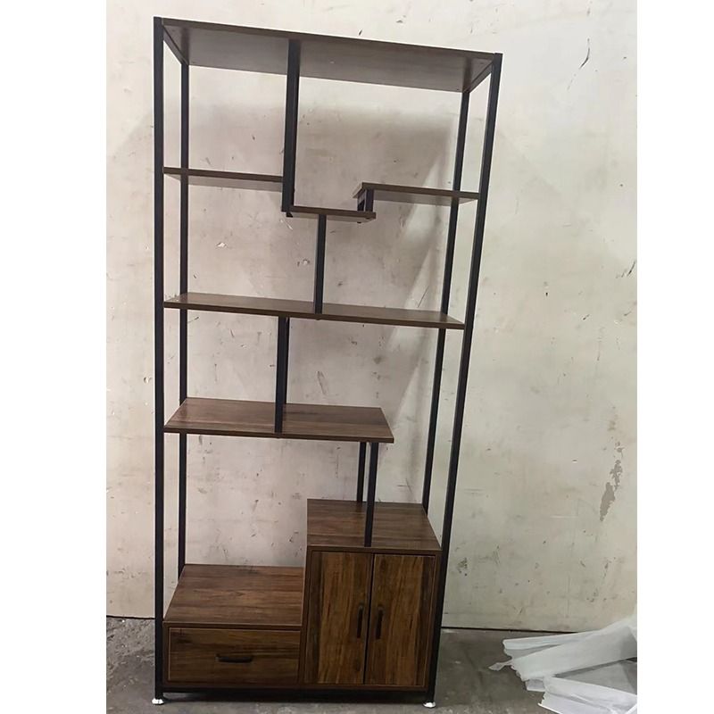 Simple living room floor shelf display shelf flower shelf Solid wood ...