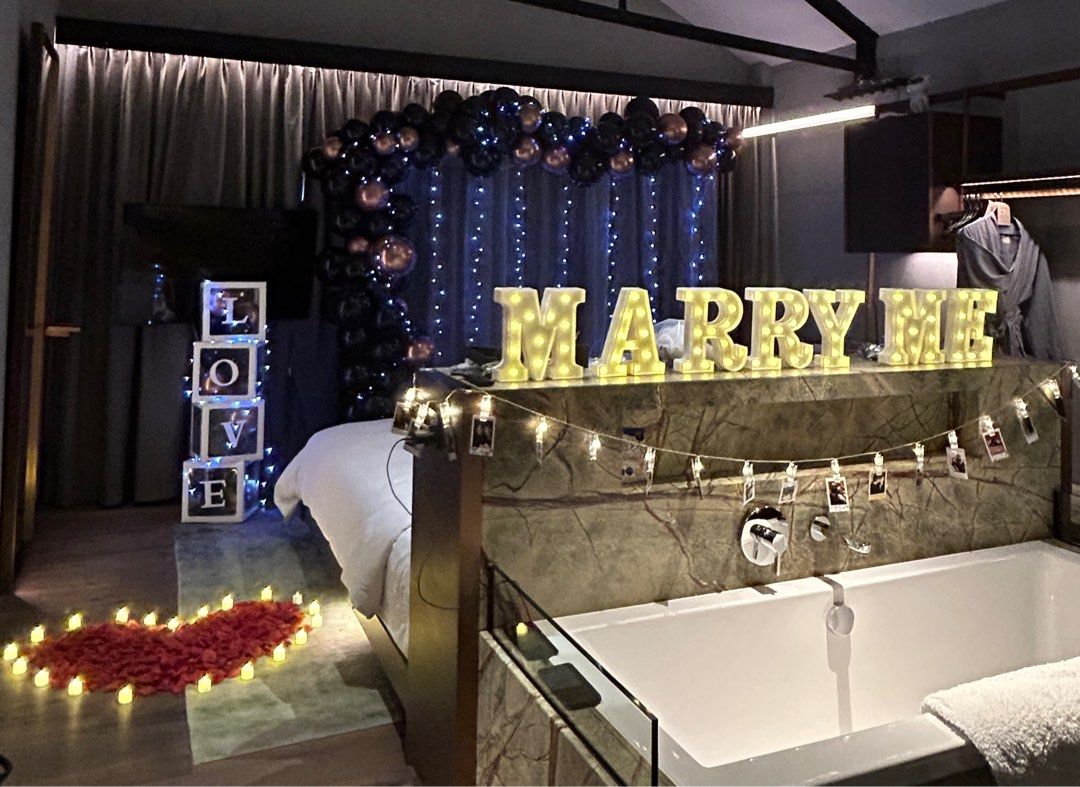 Simple proposal setup/Balloon decoration/Proposal/Party decoration/100 ...