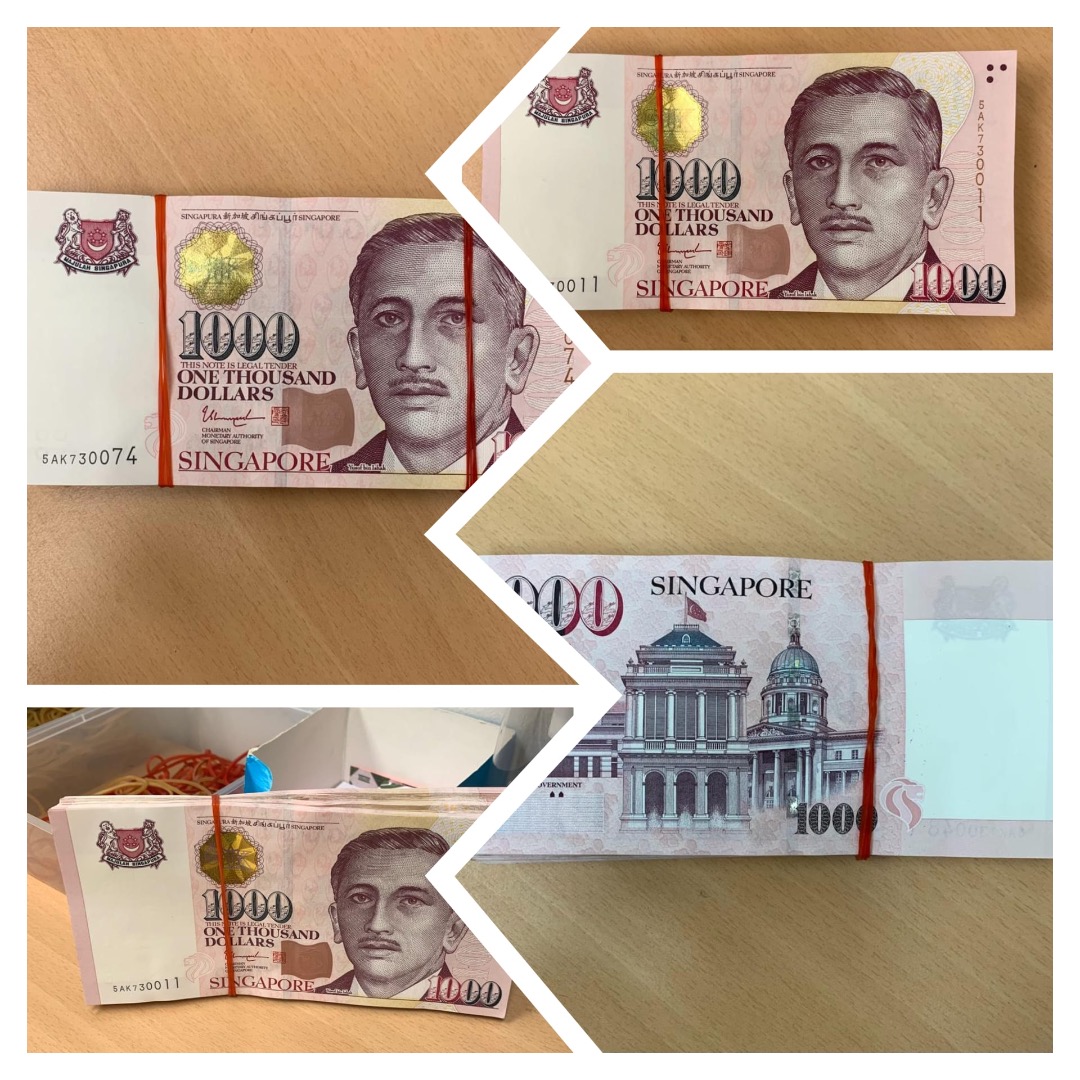 Singapore 1000 dollar currency Note - 1k Notes, Hobbies & Toys ...