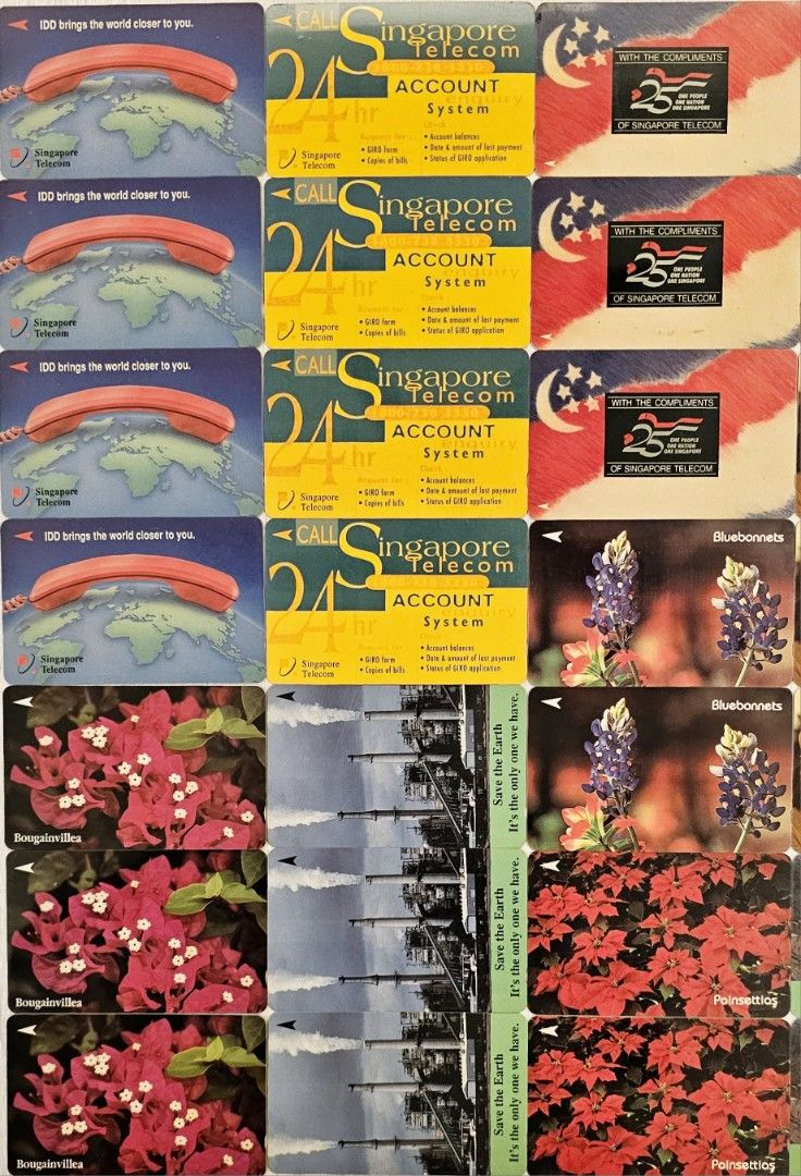🔥Phone🔥MRT🔥Card🔥Singapore Telecom Vintage Public Phone Cards ...