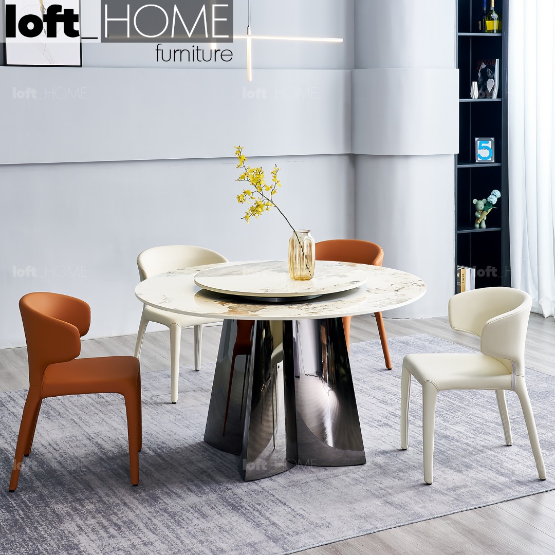 Sintered Stone Round Dining Table DAVI, Furniture & Home Living ...