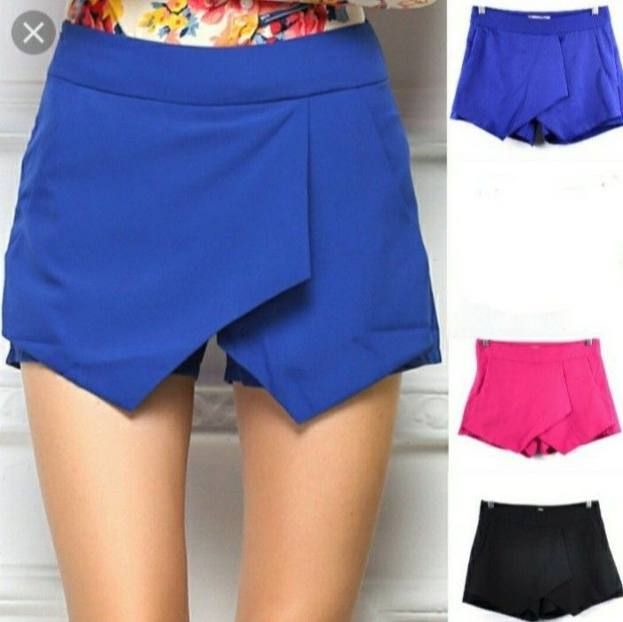 Skorts Shorts Pants Culottes Available in Black and Blue, Women's ...