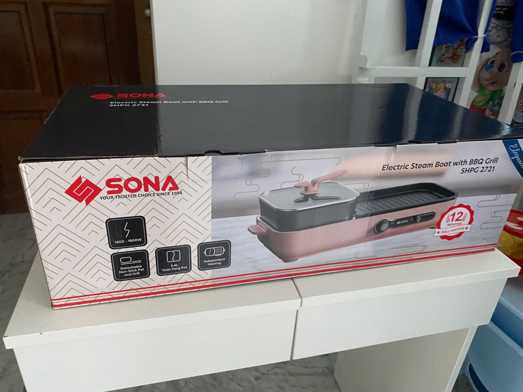 SONA Electric Steam Boat with BBQ Grill, TV & Home Appliances, Kitchen ...