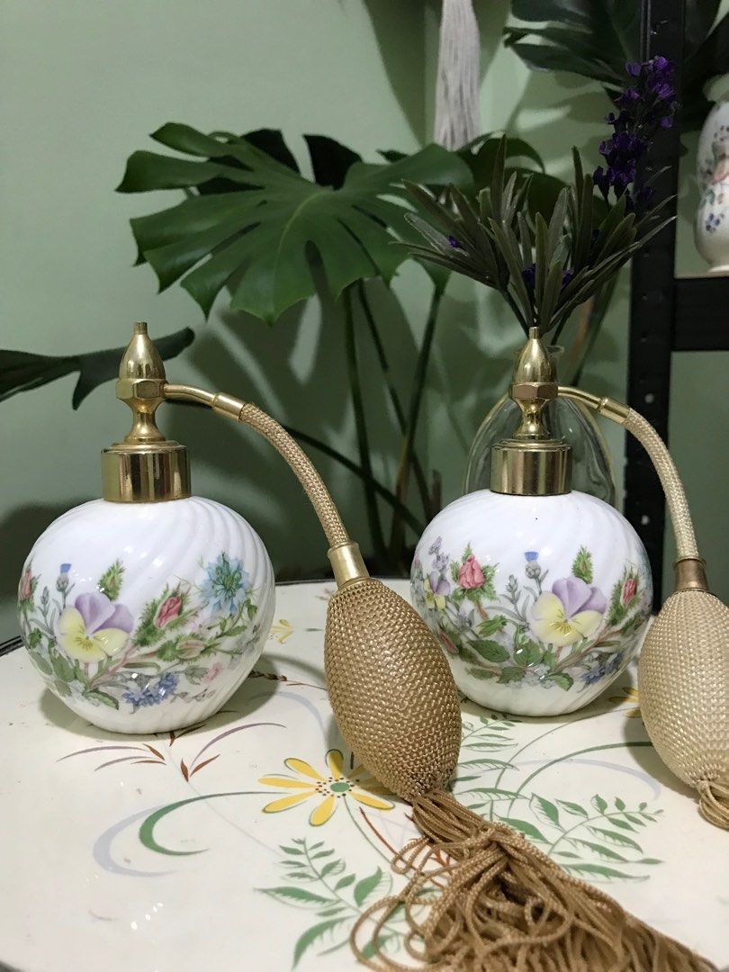 Perfume Bottle Aynsley Est 1775 Wild Tudor Fine Bone England Porcelain ...